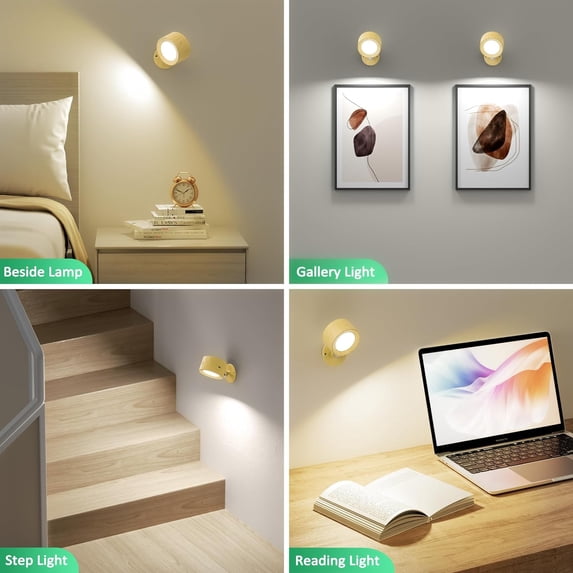 YUYAN-LED Wall Sconces, Wall Mounted Lamp 2 Pcs with Remote ...