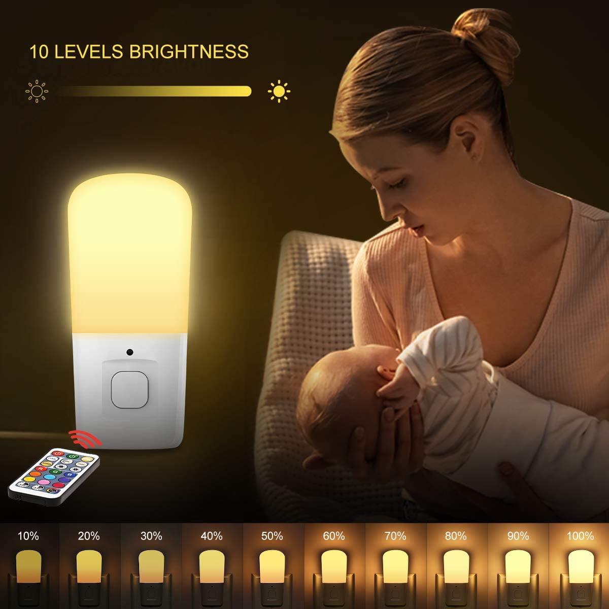 YUYAN-LOHAS Kids LED Night Lights Plug in, RGB Color Changing Plug into ...