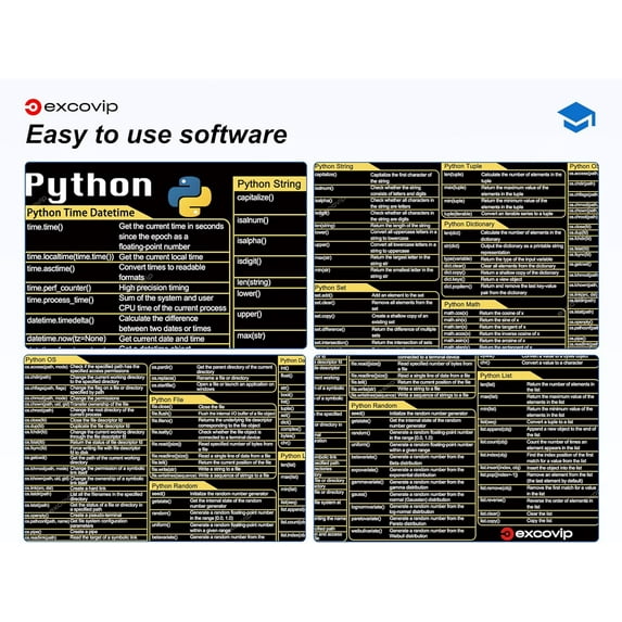 YUYAN-Large Mouse Pad XL - Unique Desk Mouse Mat with Built-in Python ...