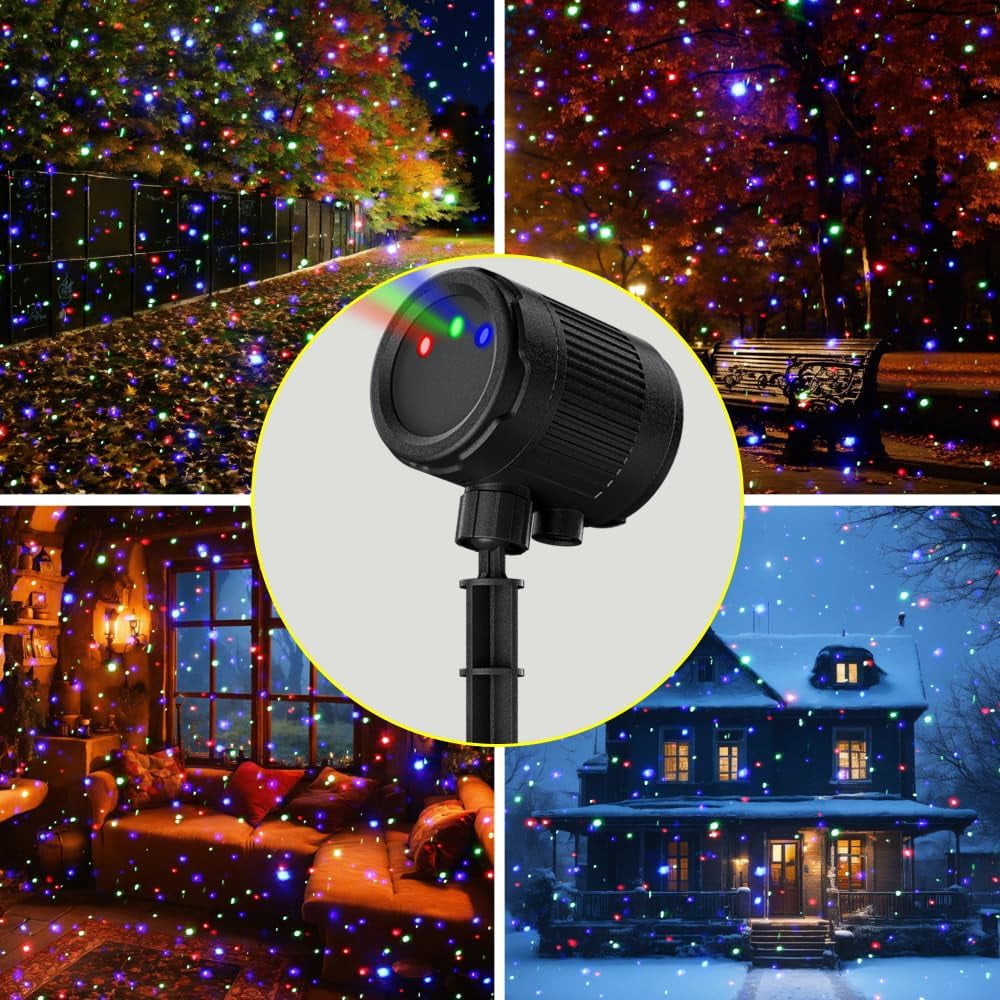 YUYAN-Laser Christmas Projector Lights Outdoor, 3 Color Laser Light ...