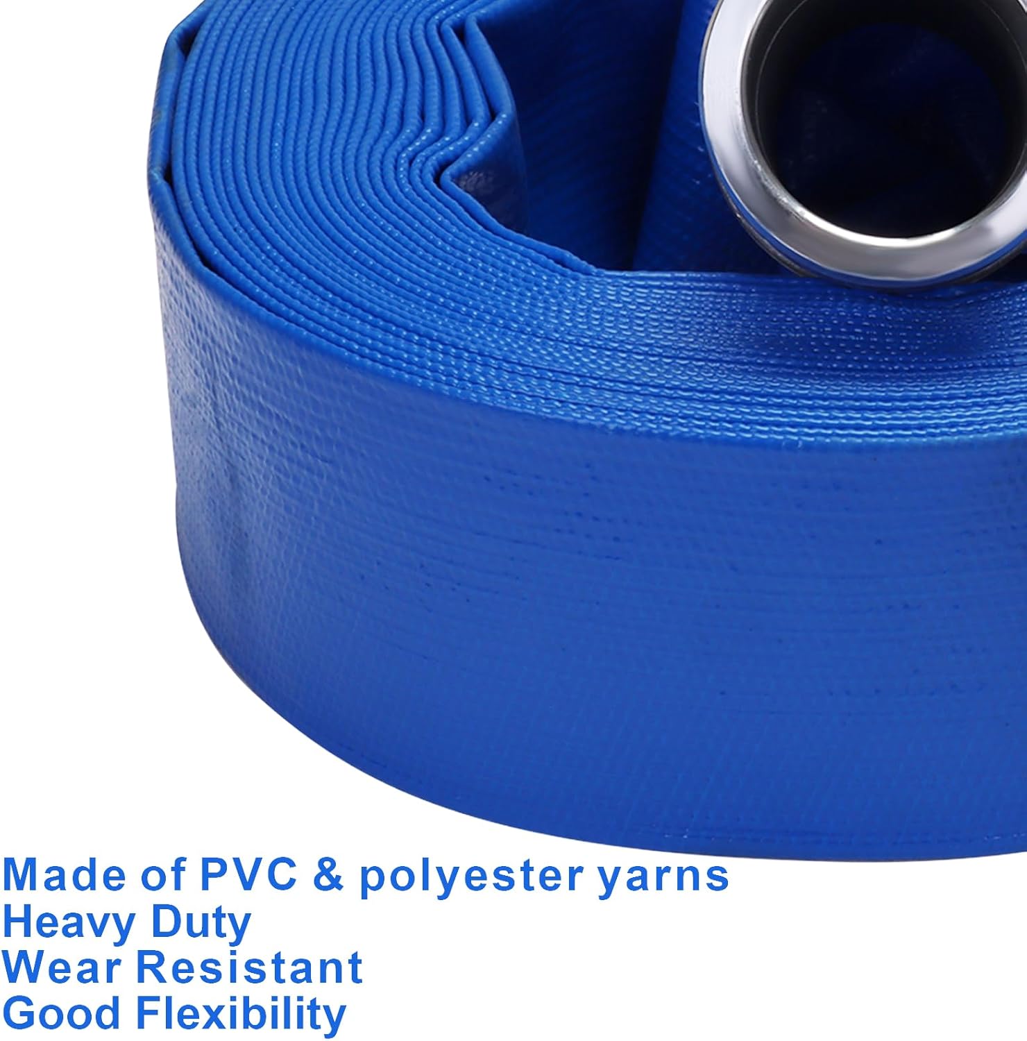 YUYAN-Lay-Flat Pool Backwash Hose - 2" x 50Ft with Aluminum Camlock C ...