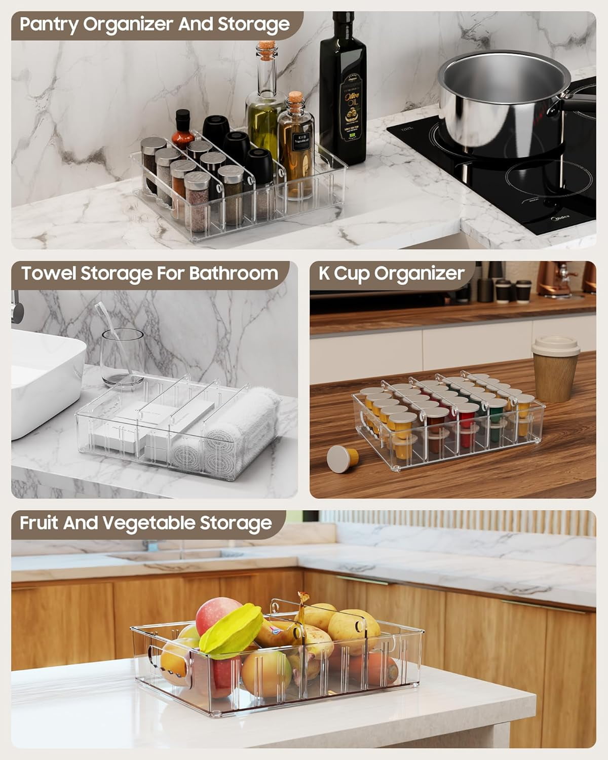 YUYAN-Lid Organizers Inside Cabinet, Clear Plastic Storage Lid ...