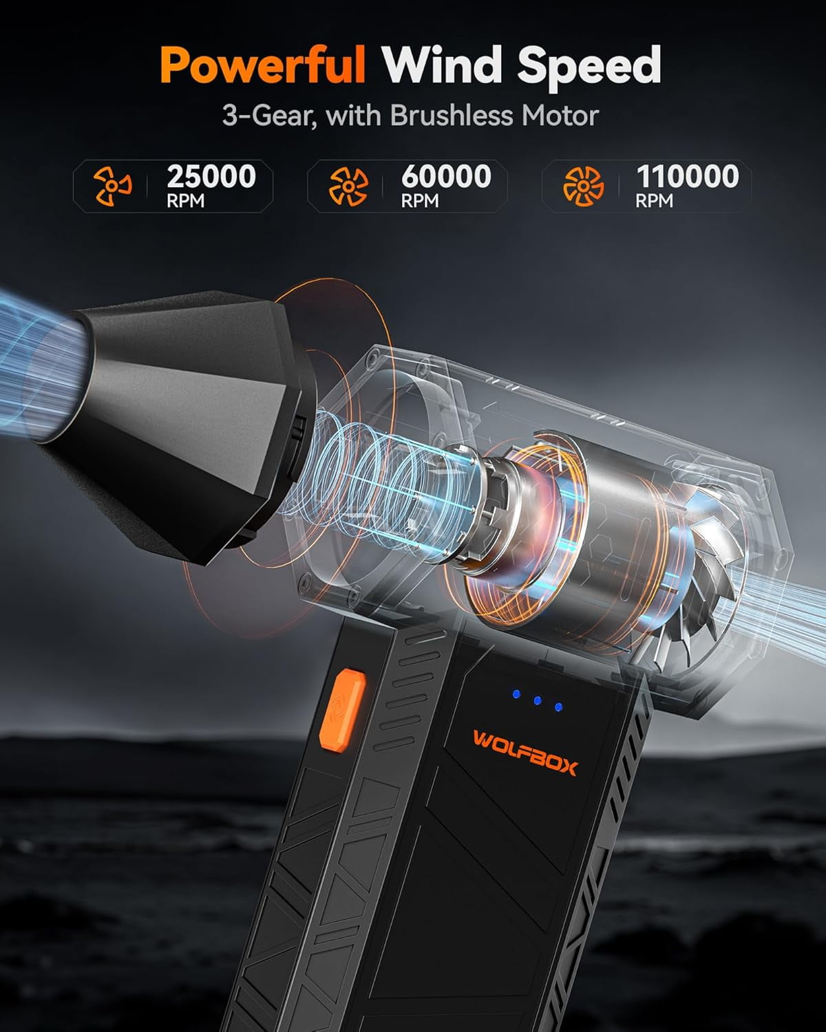 YUYAN-MF50 Compressed Air Duster-110000RPM Super Power Electric Air ...