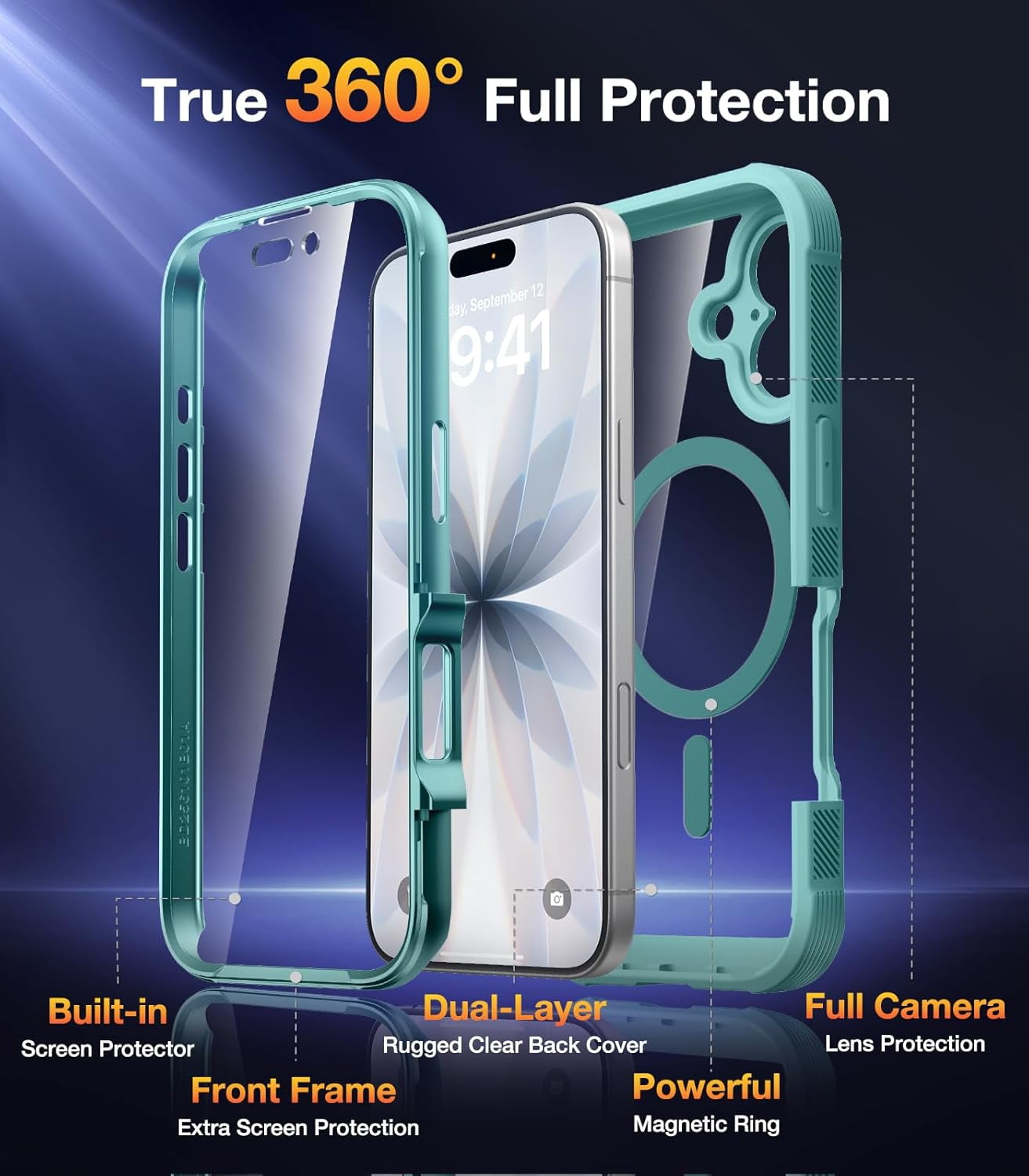 YUYAN-Magnetic Designed for iPhone 17 Case 6.3 Inch Full Body Bumper ...