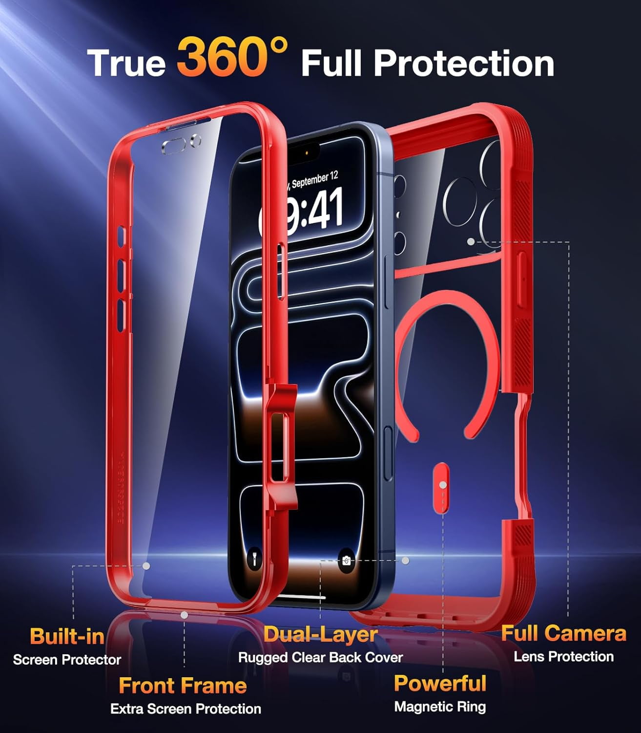 YUYAN-Magnetic Designed for iPhone 17 Pro Max Case Full Body Bumper ...