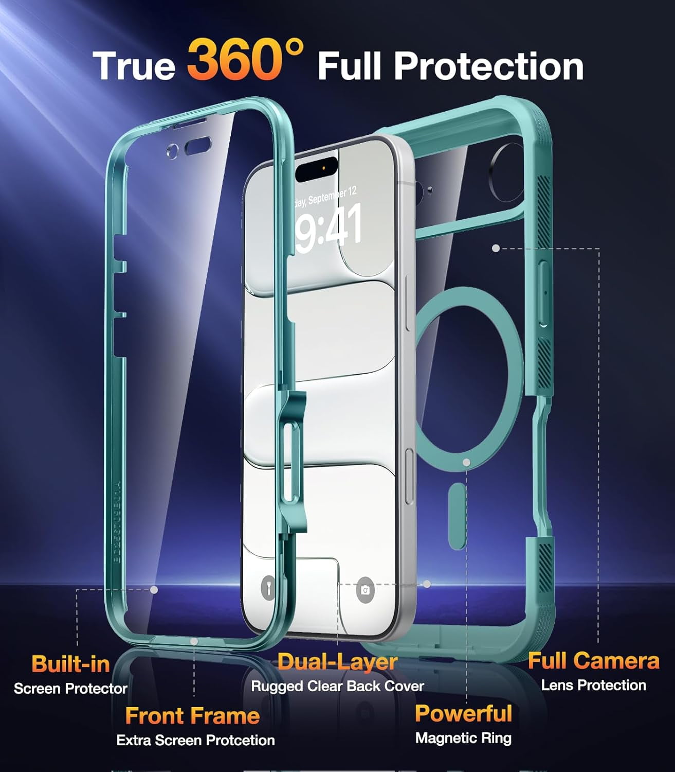 YUYAN-Magnetic Designed for iPhone Air Case Full Body Bumper ...