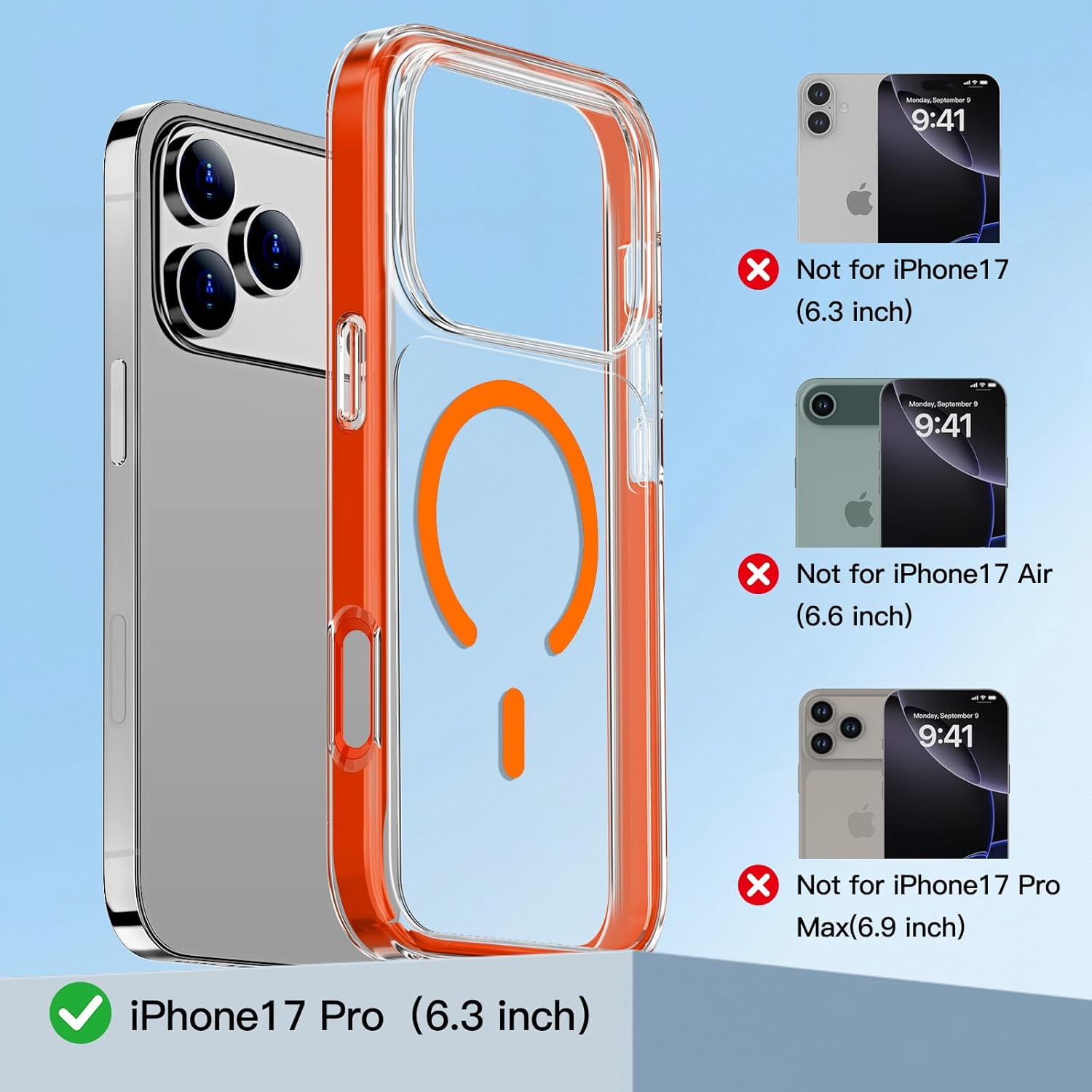 YUYAN-Magnetic for iPhone 17 Pro Case Non-Yellowing [Screen Protector ...