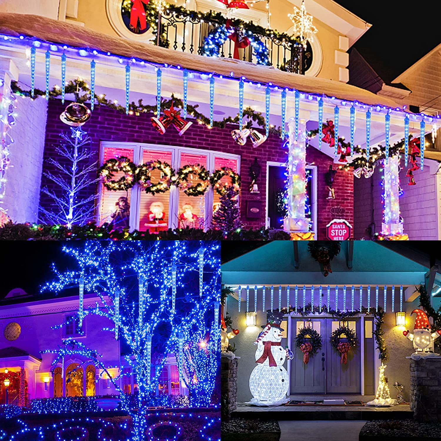 YUYAN-Meteor Shower Lights, 12" Outdoor Icicle Christmas Lights 8 ...