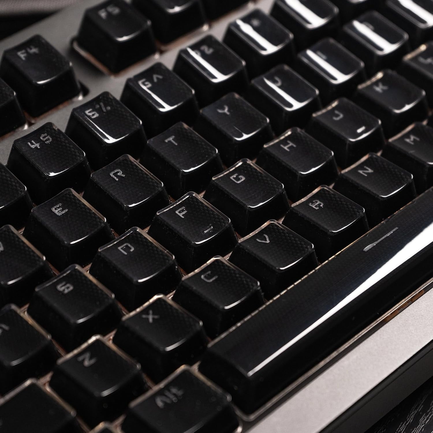 YUYAN-Mintcaps Keycaps, Crystal Jelly Black Keycaps, Shine Through ...