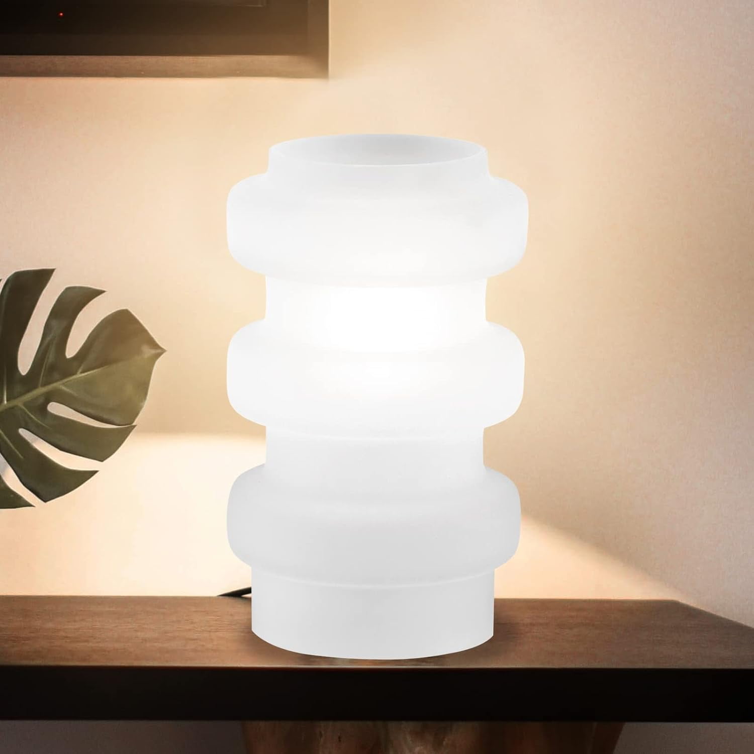 YUYAN-Modern Table Lamp, E12 Lighting Decor, 6.6ft Cord, No Bulb (White ...