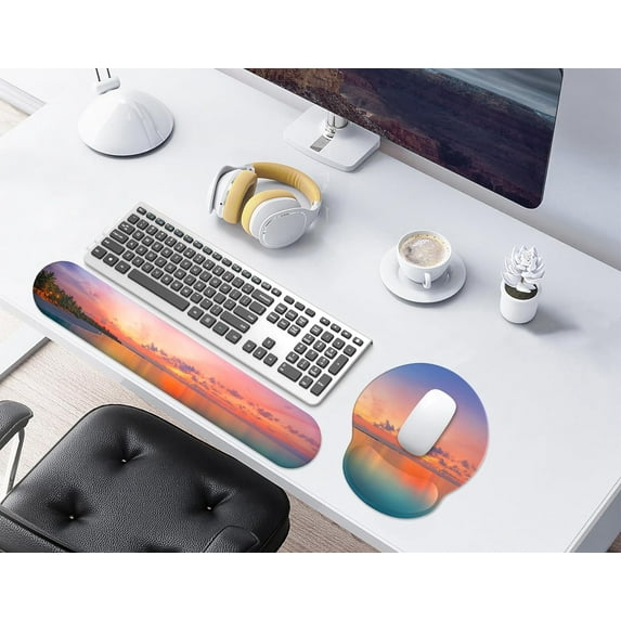 YUYAN-Mouse Pad Wrist Support, Ergonomic Memory Foam Keyboard Wrist Pad ...