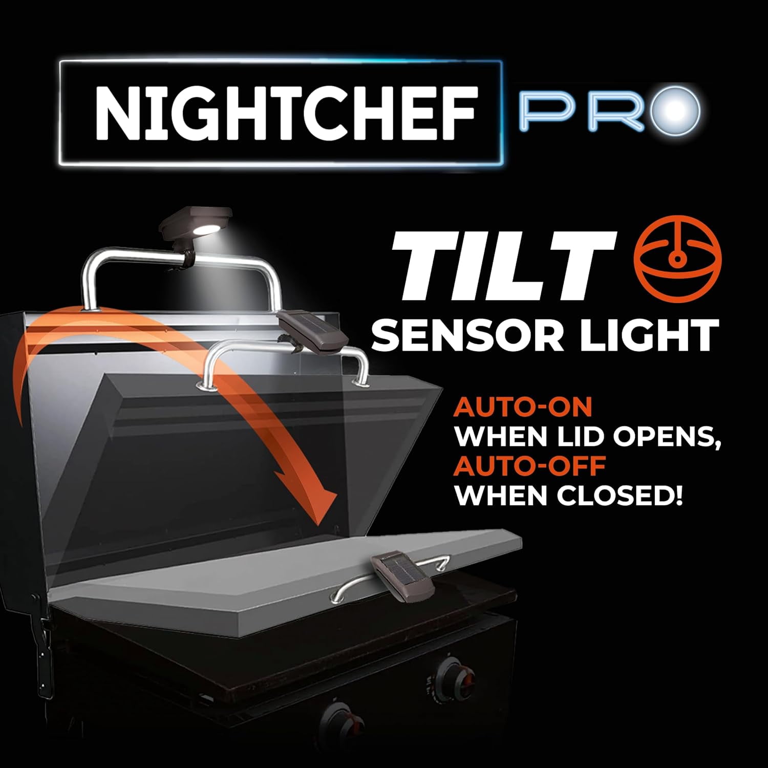 YUYAN-Night Chef Pro Smart Grill Light – Solar & USB Powered, Tilt ...