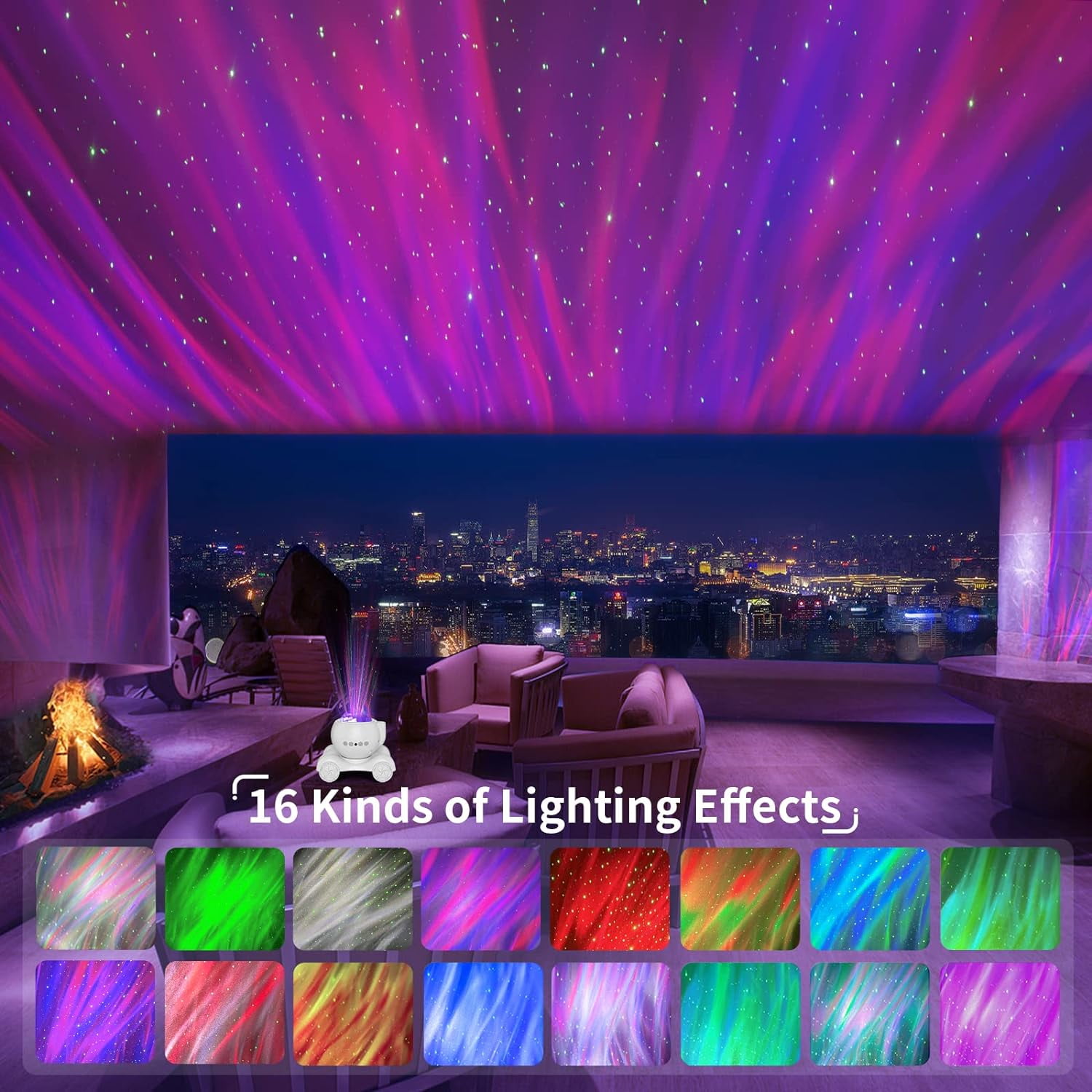 YUYAN-Northern Light Projector, Aurora Star Projector Built-in ...