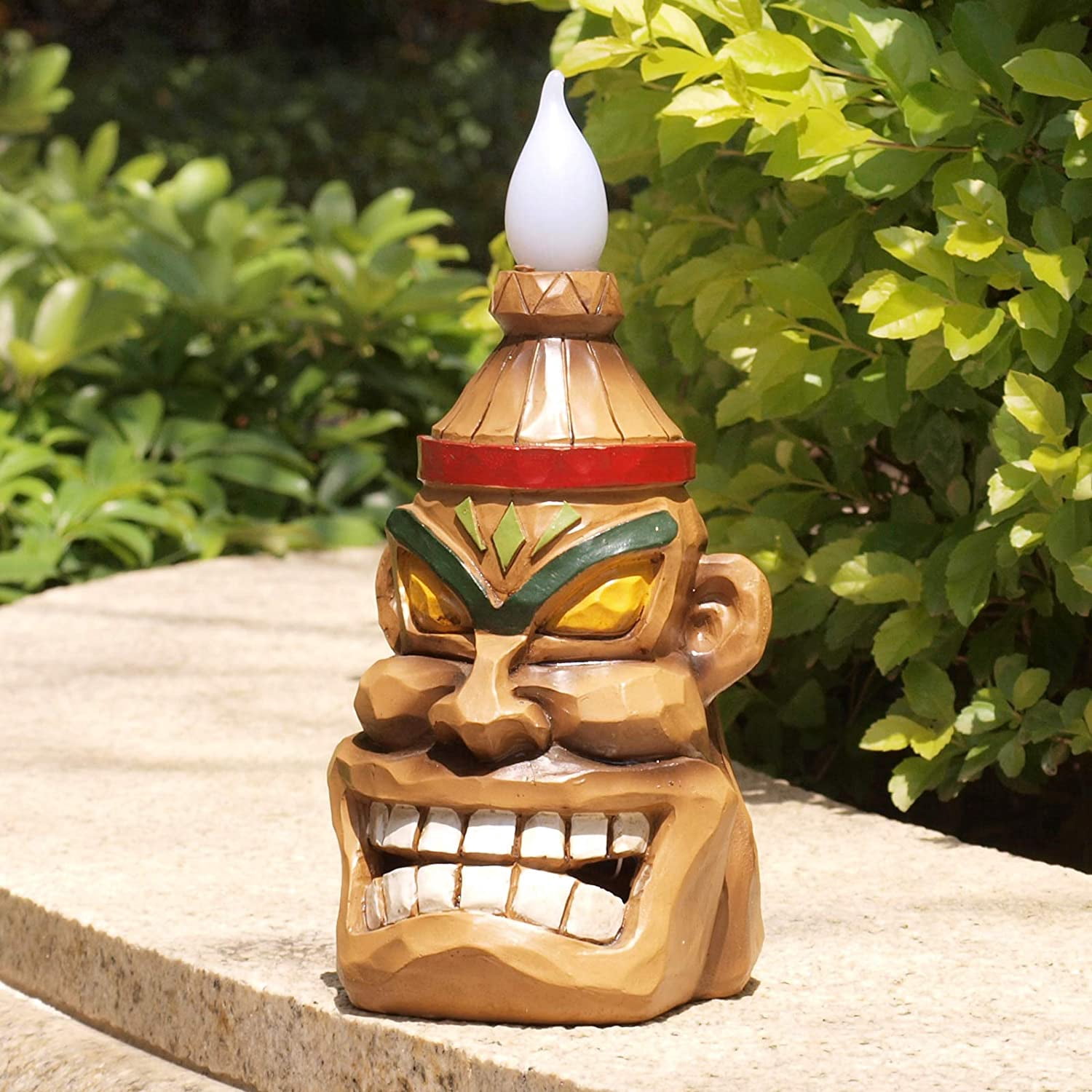 YUYAN-Outdoor Solar Tiki Statue Decor-Tiki Bar Decoration-Torch Tiki ...