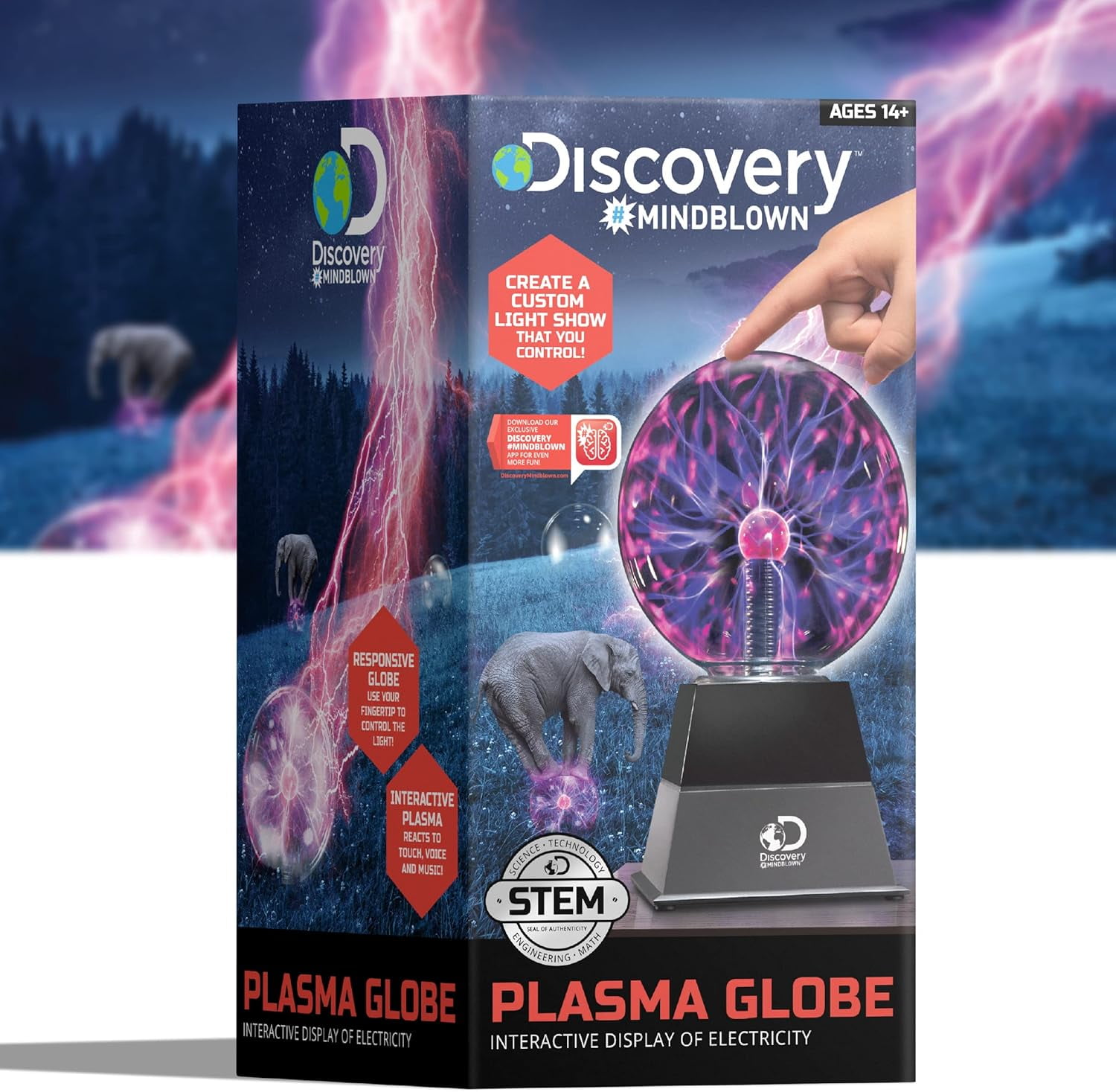 YUYAN-™ Plasma Globe Lamp, Touch & Sound Sensitive Lightning ...