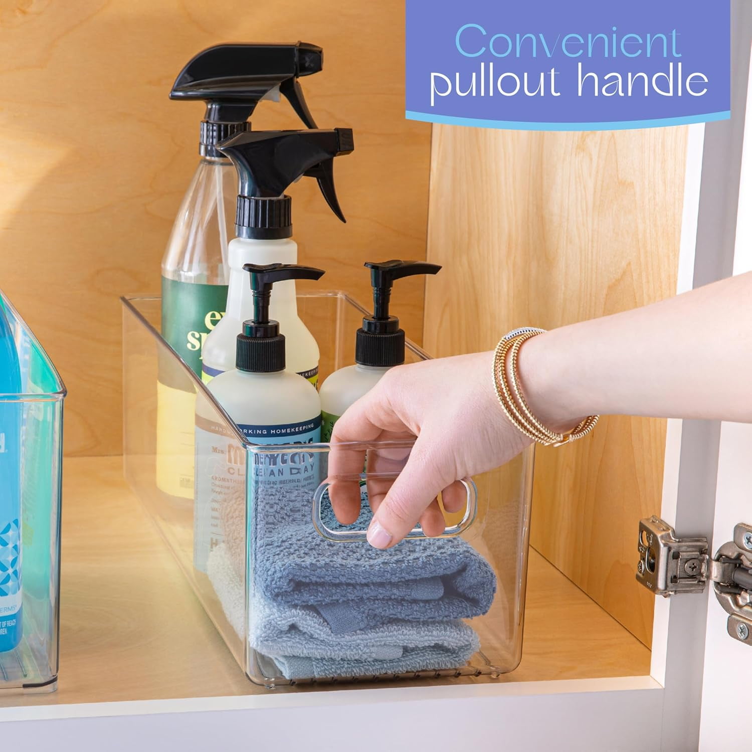 YUYAN-Plastic Food Storage 2 Pack Clear Container Bin with Handles for ...