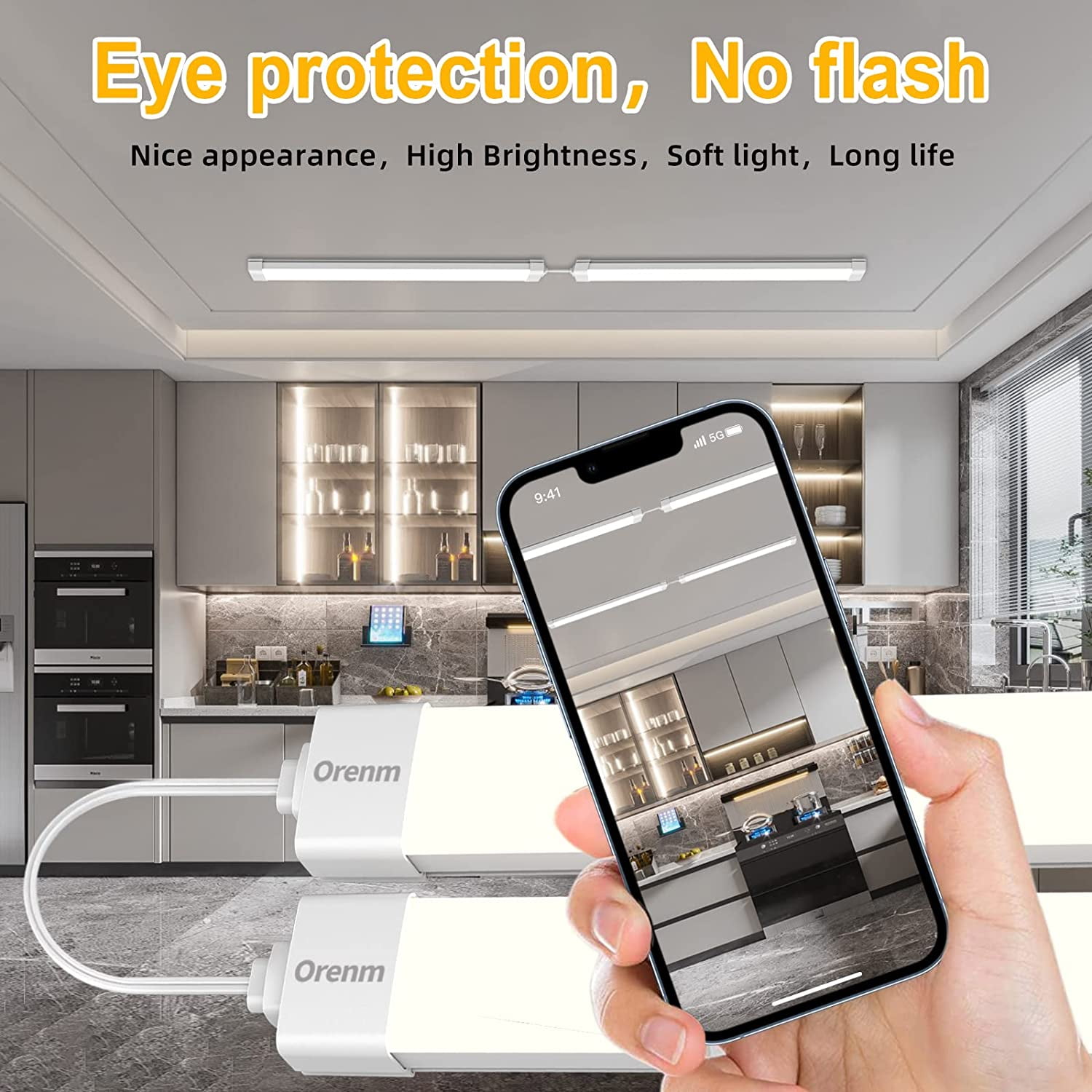 YUYAN-Plug & Play Linkable Waterproof LED Tube Light - 2FT, 18W, 5000K ...