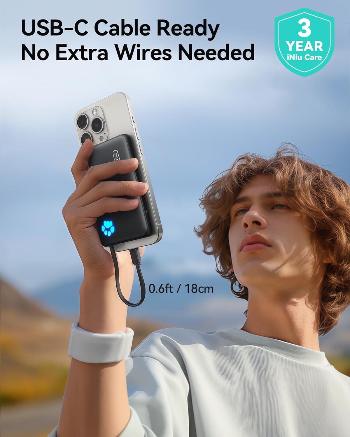 YUYAN-Portable Charger, Slim 10000mAh Power Bank with Build in USB-C ...