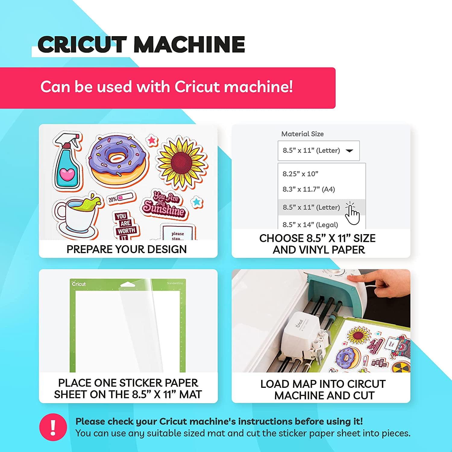 YUYAN-Printable Sticker Paper for Inkjet Printer (30 Sheets, 8.5 x 11 ...