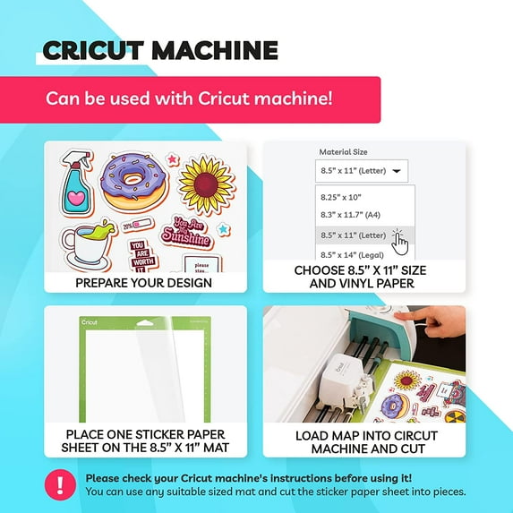 YUYAN-Printable Sticker Paper for Inkjet Printer (30 Sheets, 8.5 x 11 ...