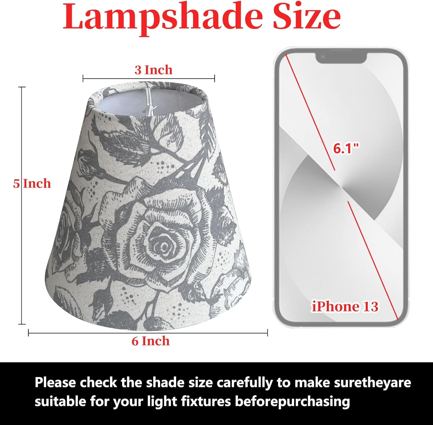 YUYAN-Printed Clip on lamp shade,3x6x5 Inch mini small lamp shades Set ...