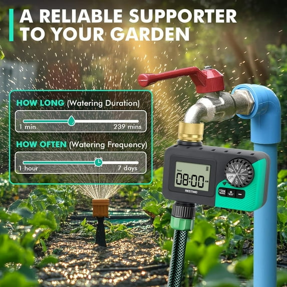 YUYAN-RESTMO Sprinkler Timer with Brass Inlet, Water Timer for Garden ...