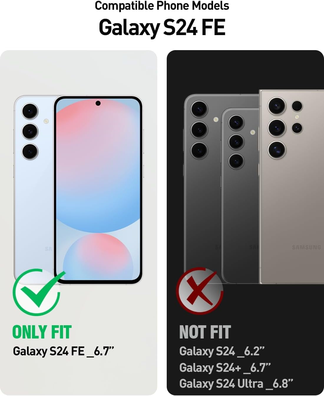 YUYAN-Revolution Case for Galaxy S24 FE 5G 2024, [Slide Camera Cover ...