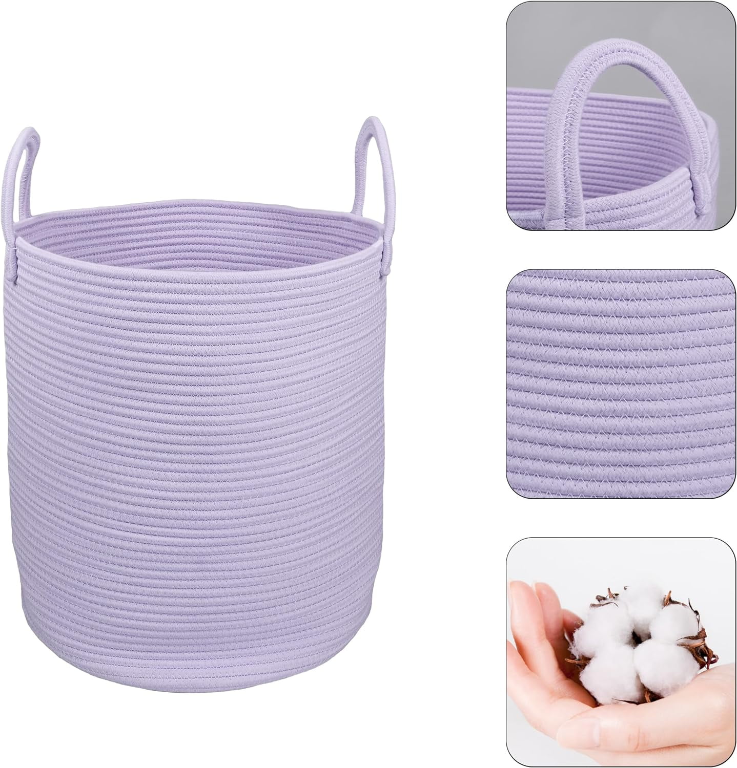 YUYAN-Rope Laundry Basket Hamper for Clothes Woven Storage Basket for ...
