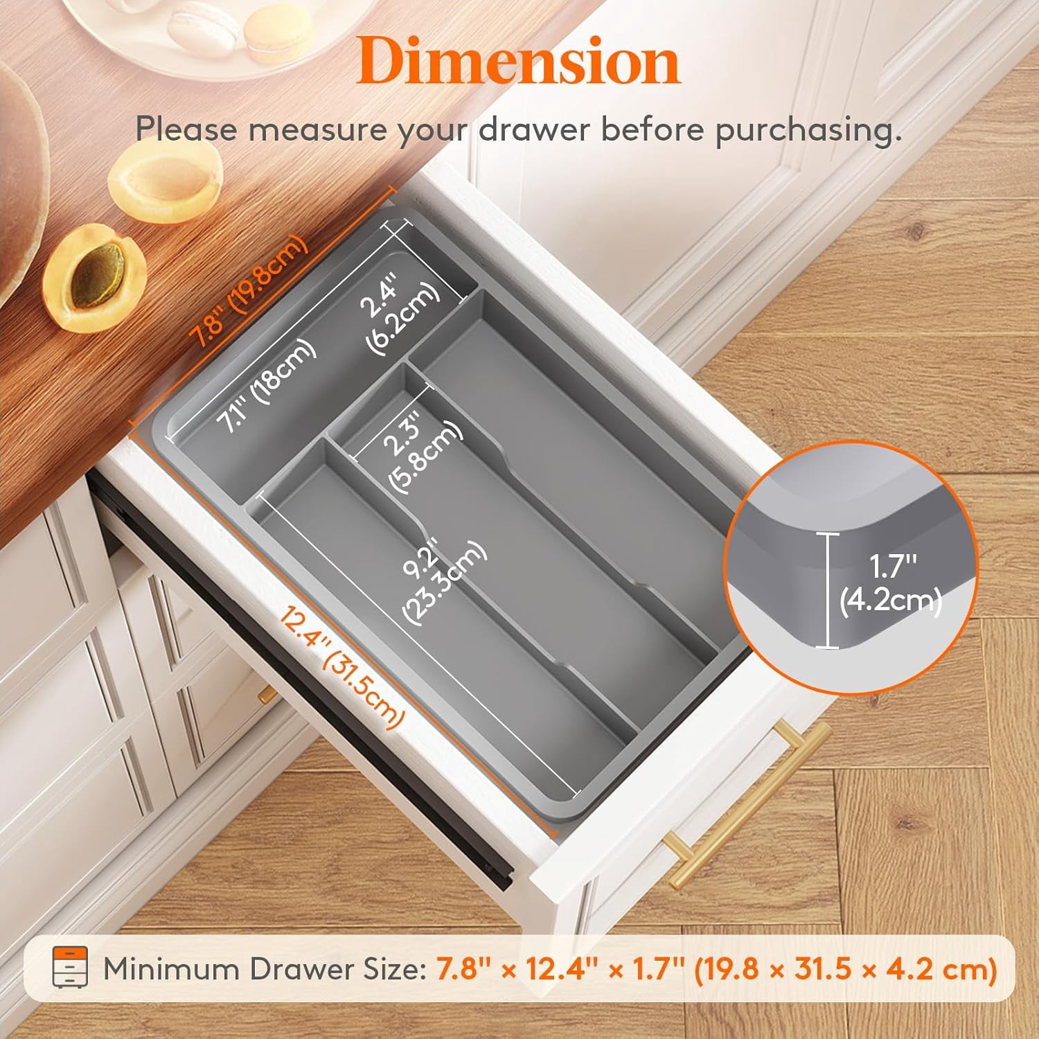 YUYAN-Silverware Tray, Cutlery Drawer Organizer Storage for Kitchen ...