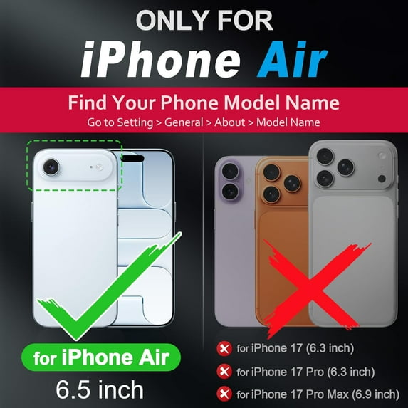 YUYAN-Slim Case Wallet for iPhone Air 6.5" 2025 | Genuine Leather ...