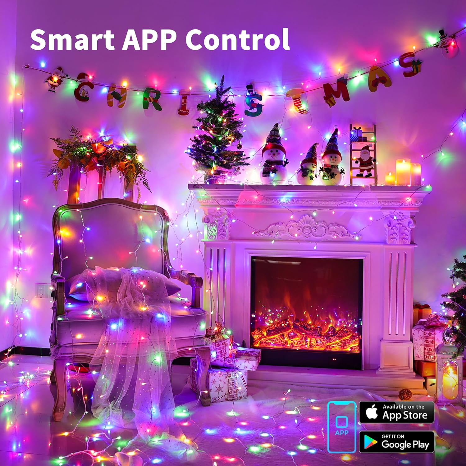 YUYAN-Smart Christmas String Lights,115FT 300 LED Color Changing ...