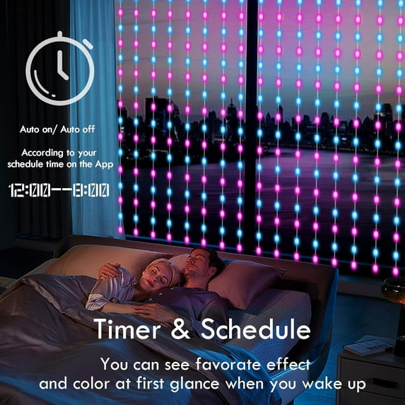 YUYAN-Smart Curtain Lights RGB Color Changing Curtain Lights, USB ...