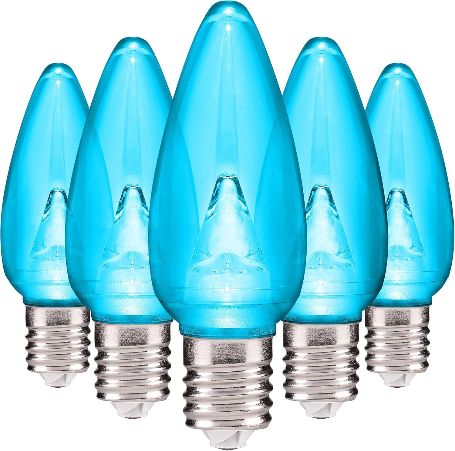 YUYAN-Smooth C9 Christmas Lights | Teal LED Bulbs for Indoor & Outdoor ...