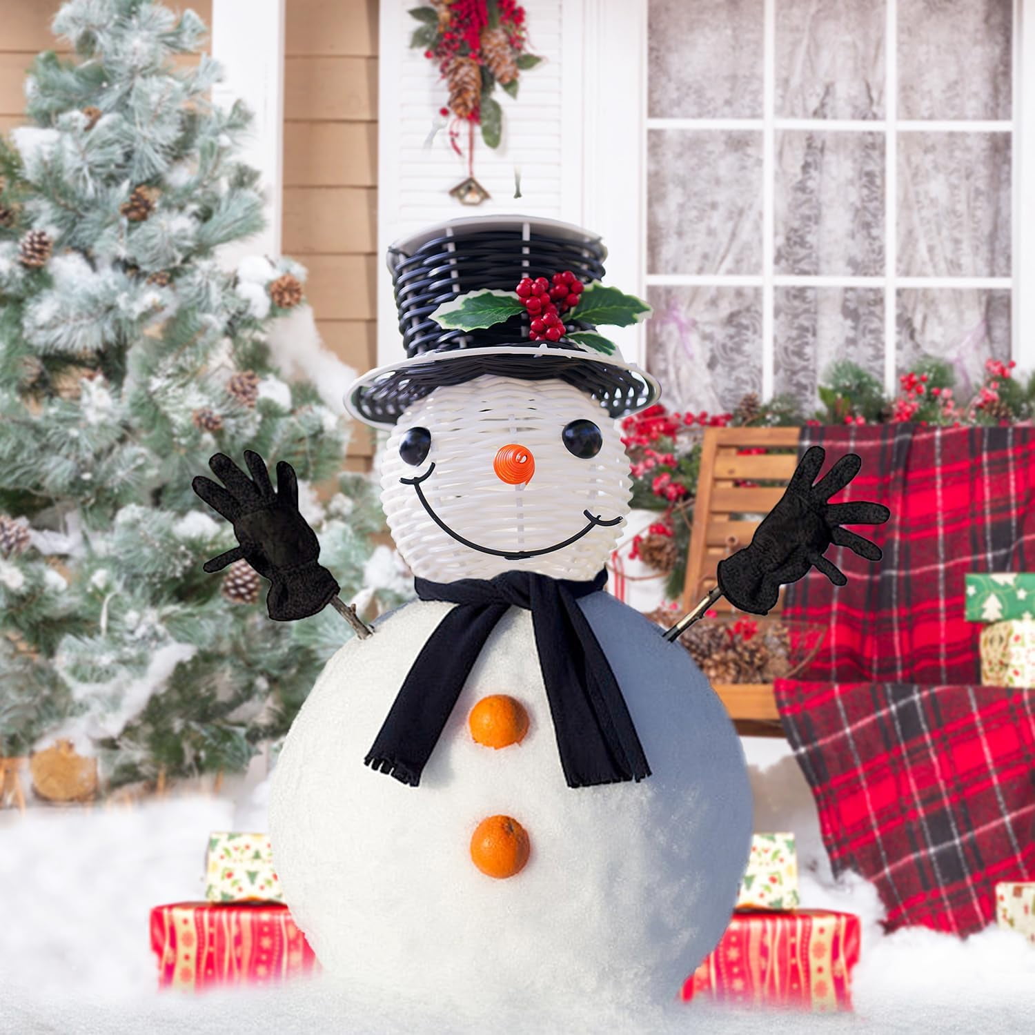 YUYAN-Snowman Hanging Solar Lantern,Christmas Outdoor Decorations Yard ...