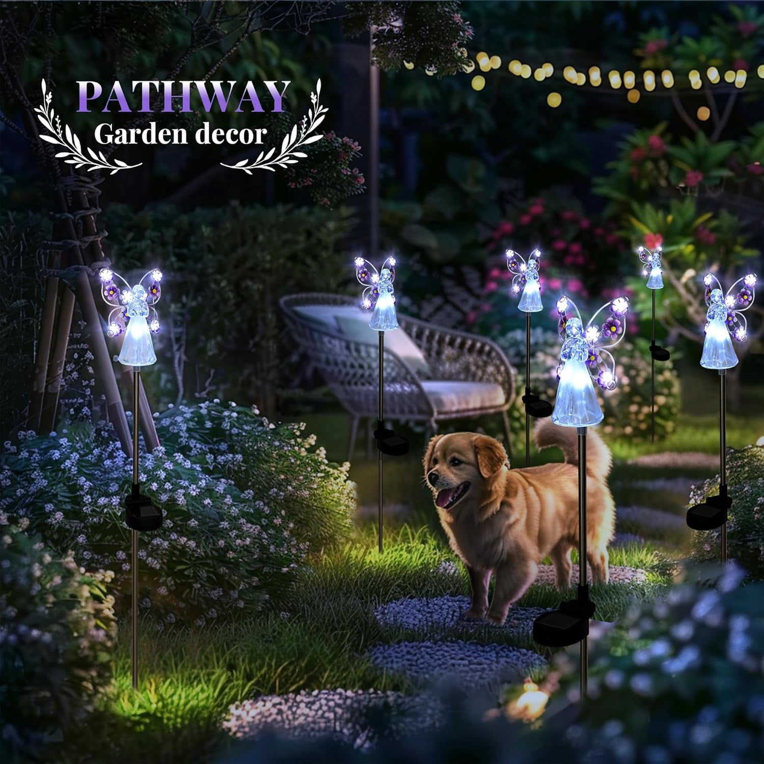 YUYAN-Solar Angel Garden Stake Lights - 2 Pack Angel Solar Lights ...