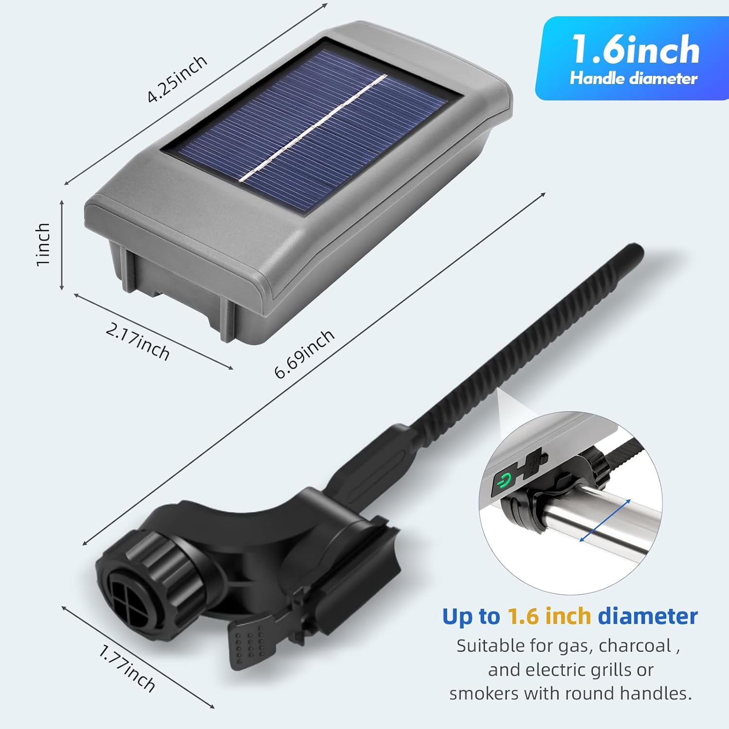 YUYAN-Solar Grill Light for Blackstone Griddle & Weber Grill, USB-C ...