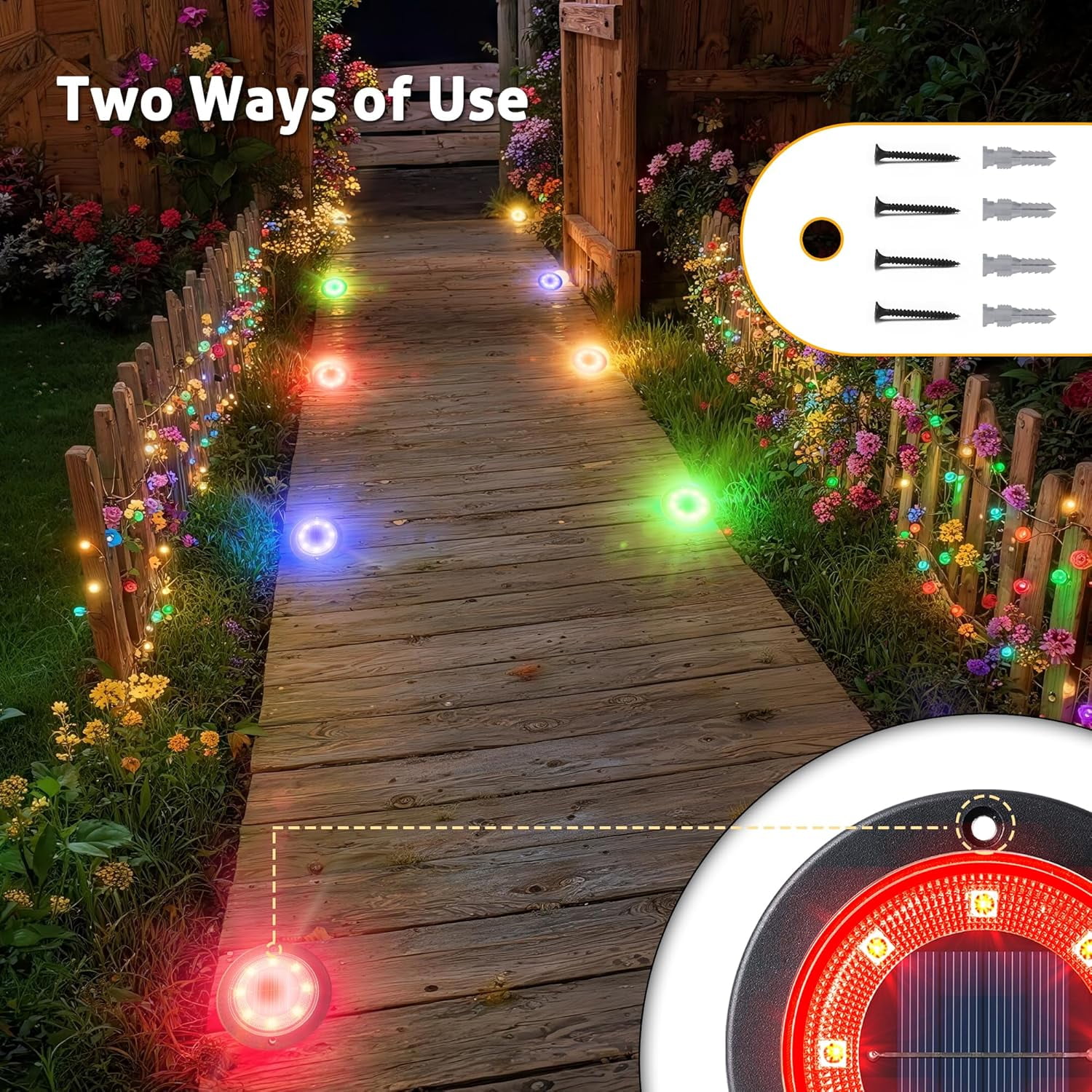 YUYAN-Solar Ground Lights - Solar Powered Lights Outdoor Solar Disk ...