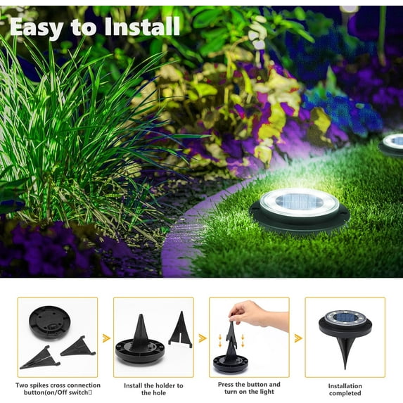 YUYAN-Solar Ground Lights - Solar Powered Lights Outdoor Solar Disk ...