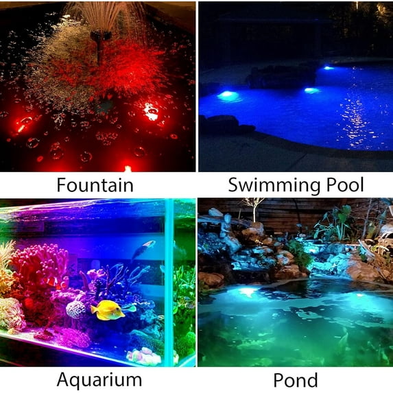 YUYAN-Solar Pond Lights, 18 LED Super Bright RGB LED Underwater ...