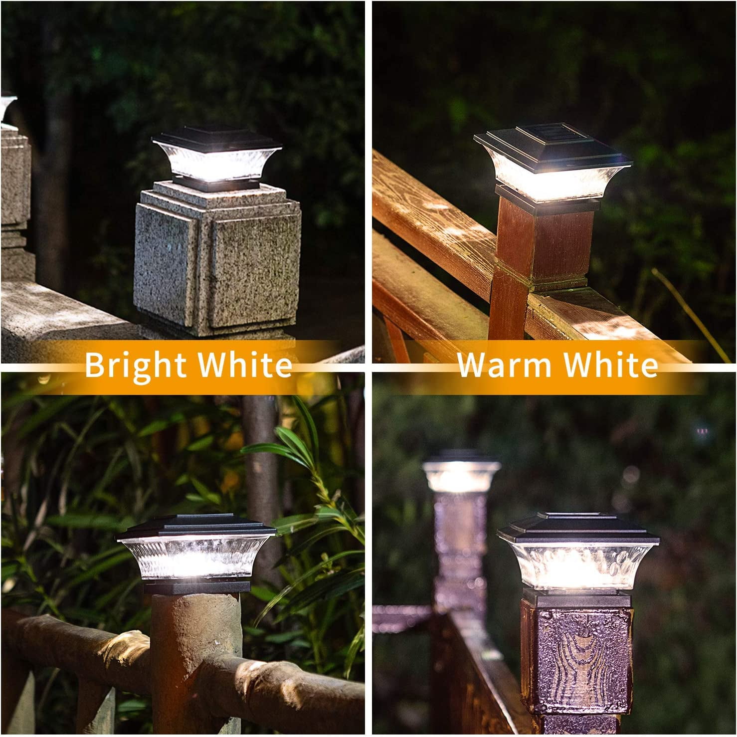 YUYAN-Solar Post Cap Lights Outdoor LED Lighting Deck Fence Cap Light ...