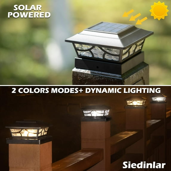 YUYAN-Solar Post Lights Outdoor 4 Modes Fence Deck Post Cap Light for ...