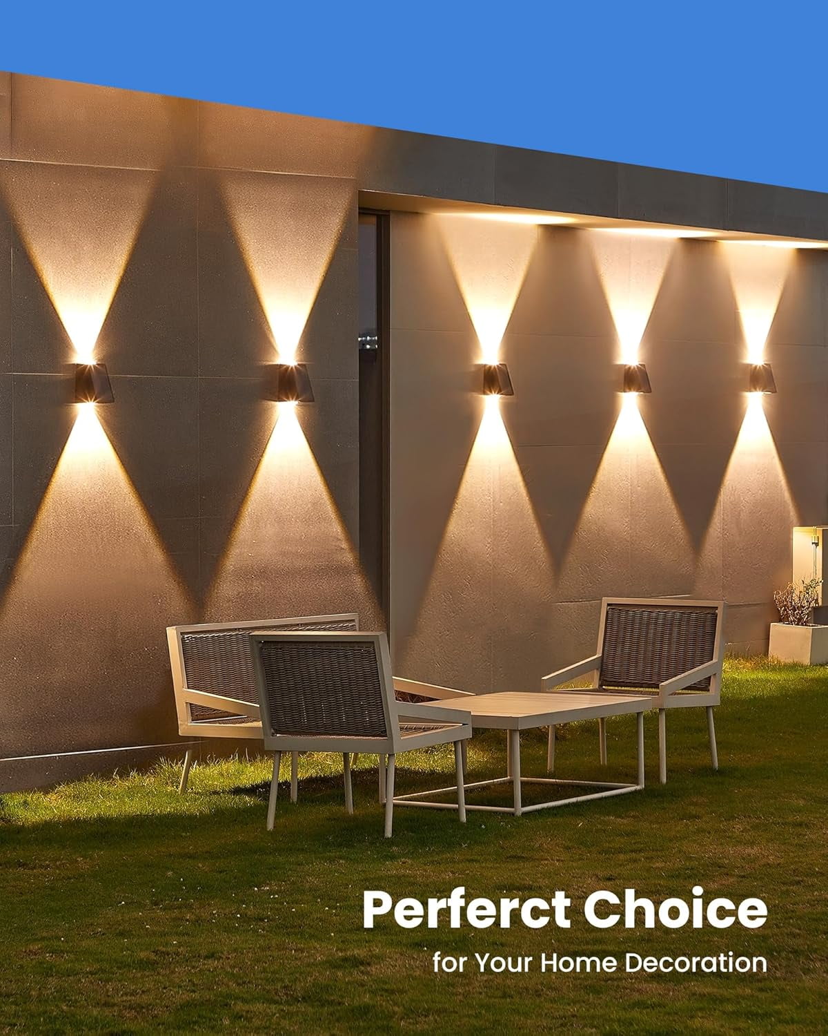 YUYAN-Solar Wall Lights Outdoor, Upgrade 2000mAh Wall Sconce IP65 ...