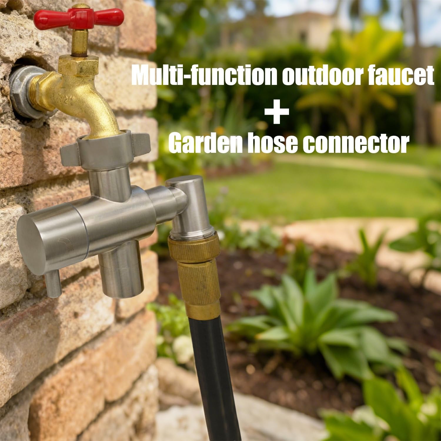 YUYAN-Stainless Steel Multi-Function Outdoor Faucet with Garden Hose ...