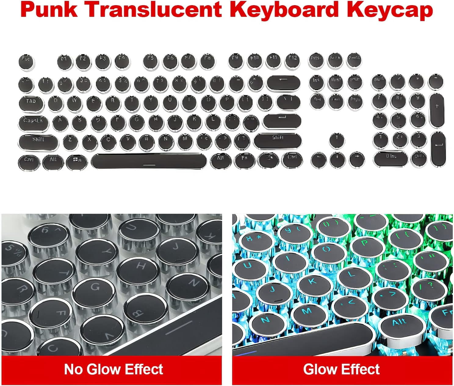 YUYAN-Steampunk Typewriter Keycaps Pudding Keycap Set Typewriter Caps ...
