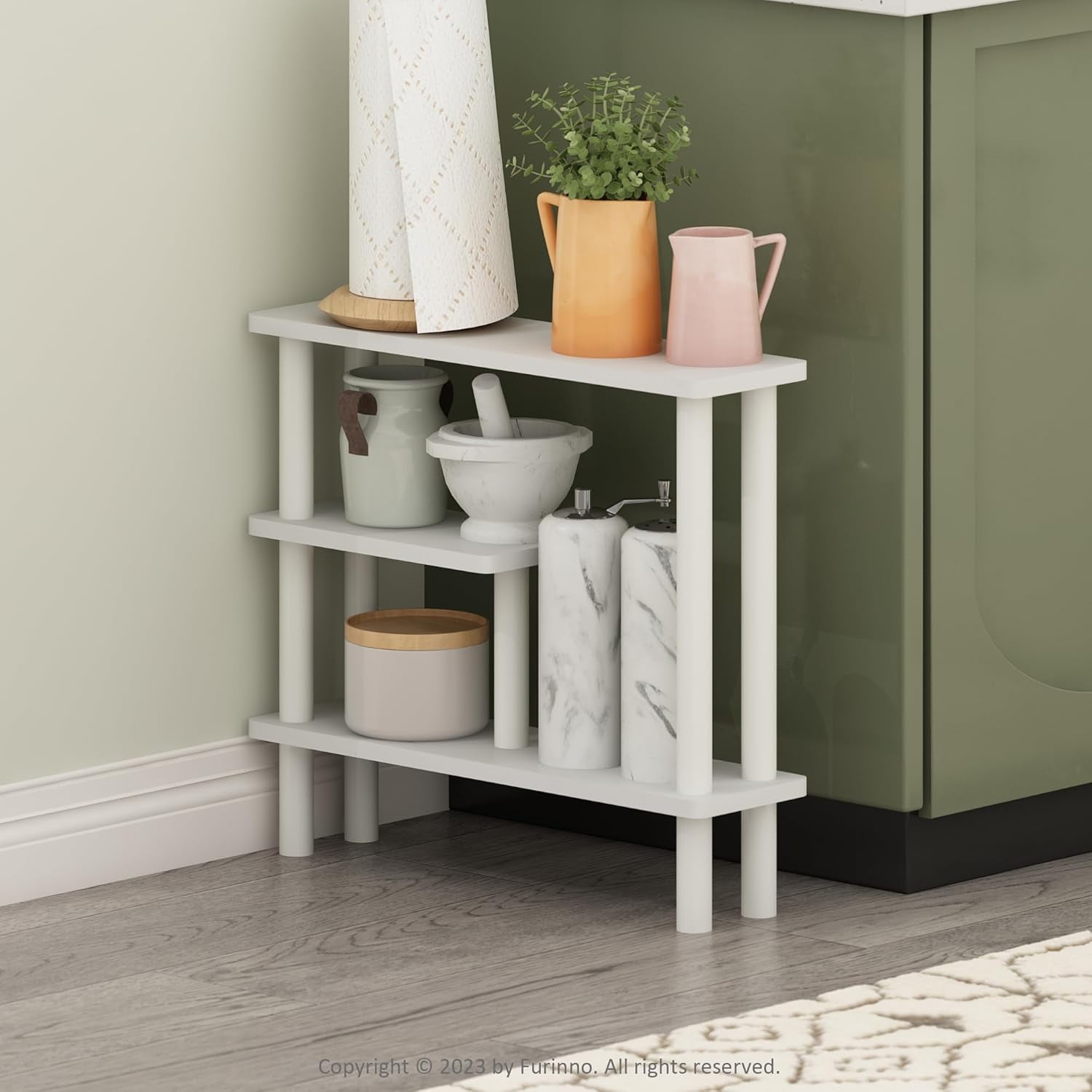 YUYAN-TURN-N-TUBE Bathroom Storage Shelf, 3-Tier Narrow Storage Rack ...