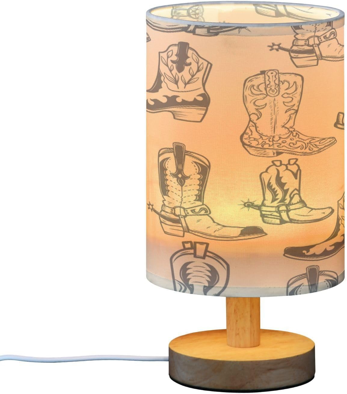 YUYAN-Table Lamp with USB Cowboy Boots Bedroom Nightstand Lamps ...