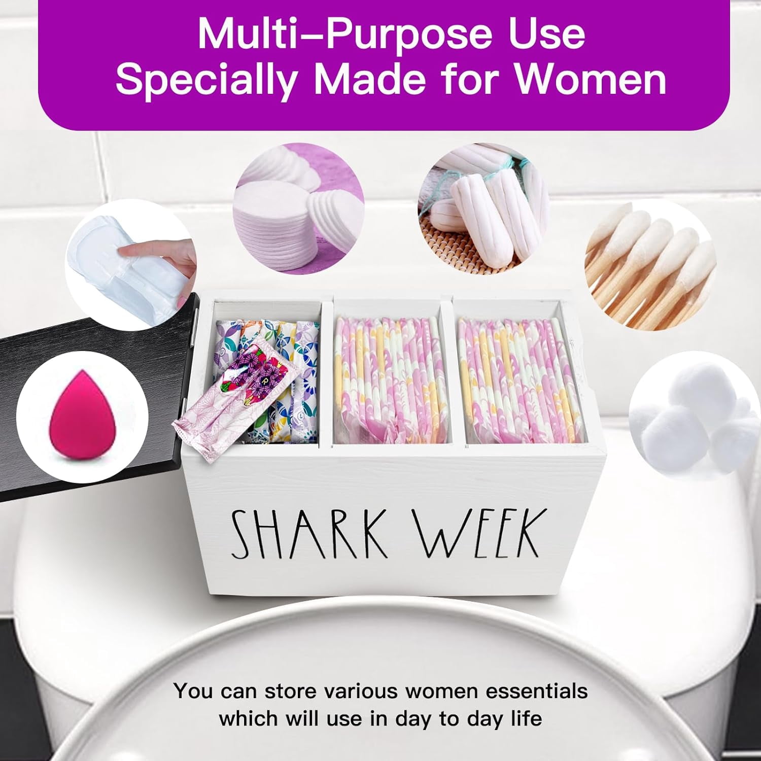 YUYAN-Tampon Holder for Bathroom, Pad And Tampon Organizer with Tray ...