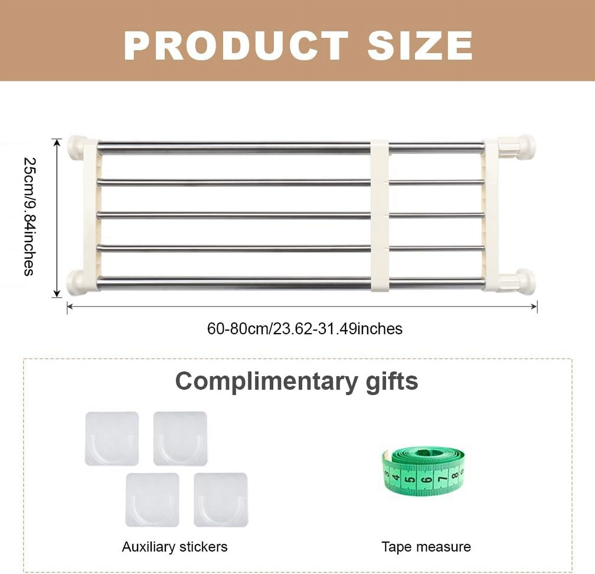 YUYAN-Tension Shelf Expandable Rod Closet System Heavy Duty Clothes ...
