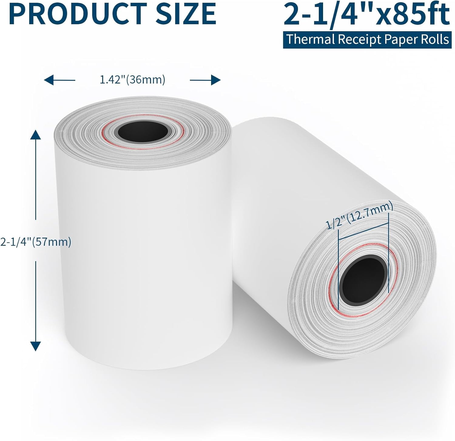 YUYAN-Thermal Receipt Paper, 2 1/4" x 85' Receipt Paper Cash Register ...