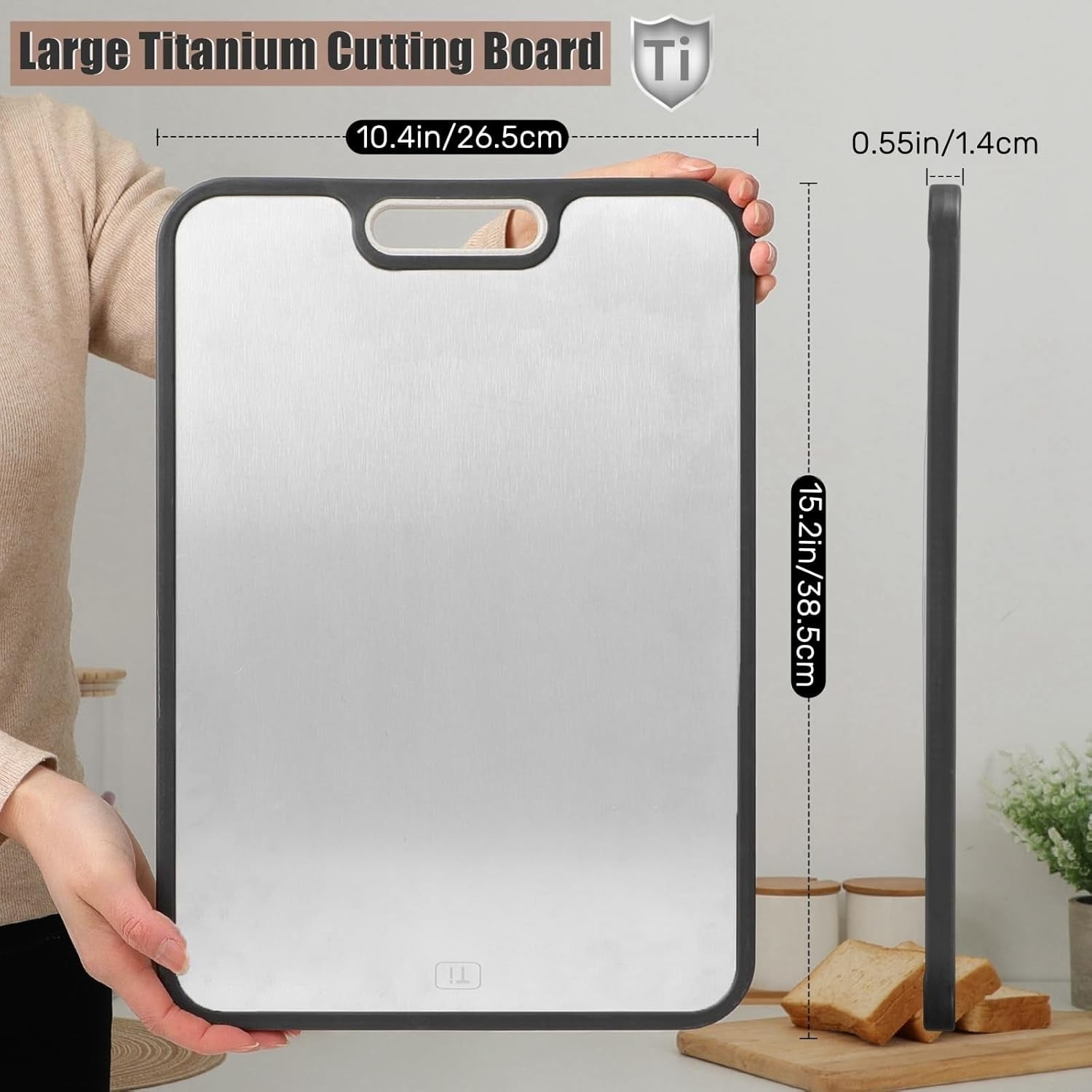 YUYAN-Titanium Cutting Board for Kitchen, Double Sided Cutting Boards ...
